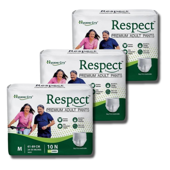 Respect M Adult Diaper Pants Style for Unisex with Wetness Indicator ...