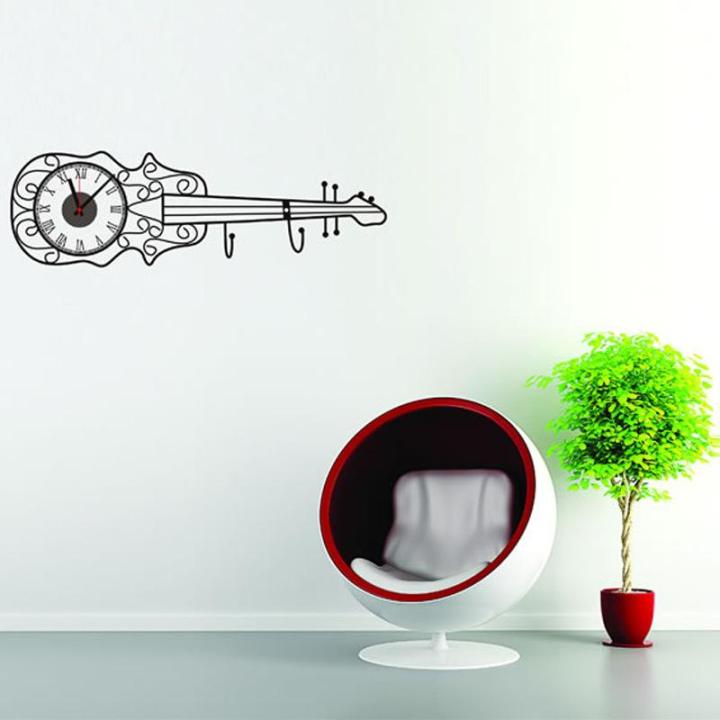 3D Creative Guitar Electron Clock Diy Wall Clocks Wall Sticker | Daraz ...
