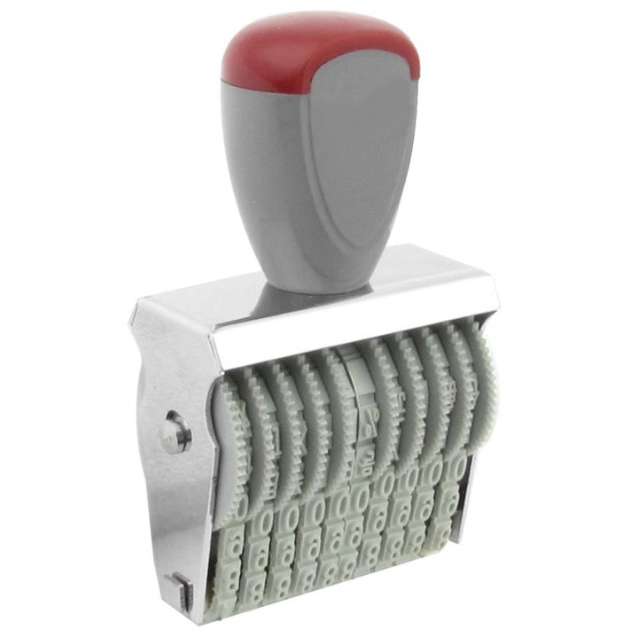 Office 10 Band 5mm x 3mm Rubber 0-9 Numbers Numbering Stamp Gray Red ...