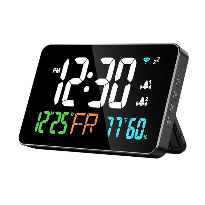 Digital Clock Alarm Clock WiFi Clock Extra Large Letters, Temperature ...