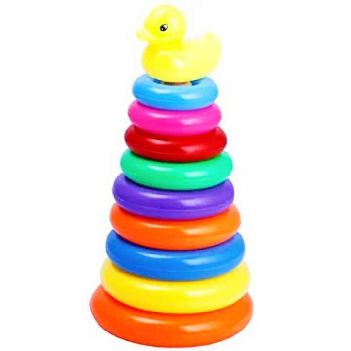 Ring Tower with 9 Stacking Rings with Adorable Lion/Duck on Top for ...