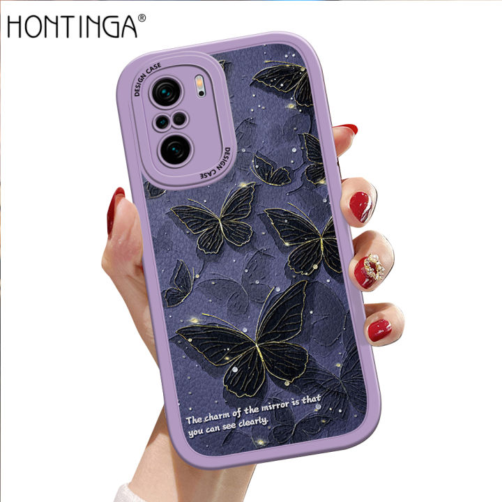 Hontinga for Redmi K40 Pro Xiaomi Poco F3 MI 11x Back Cover PU Leather ...