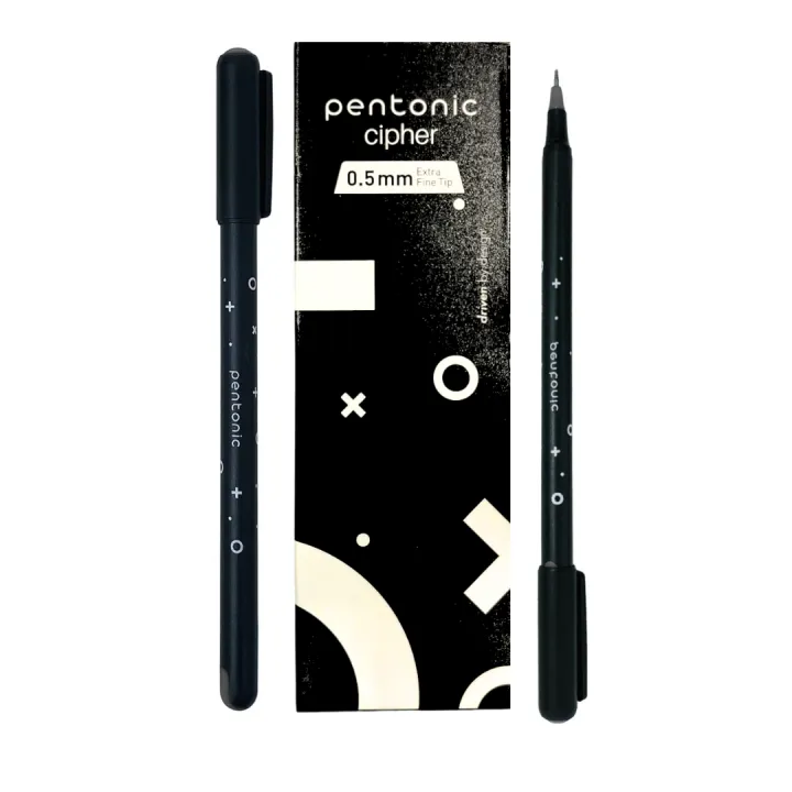 Pentonic Cipher 0.5mm Ball Pen | Blue & Black Ink | Extra Fine Tip ...