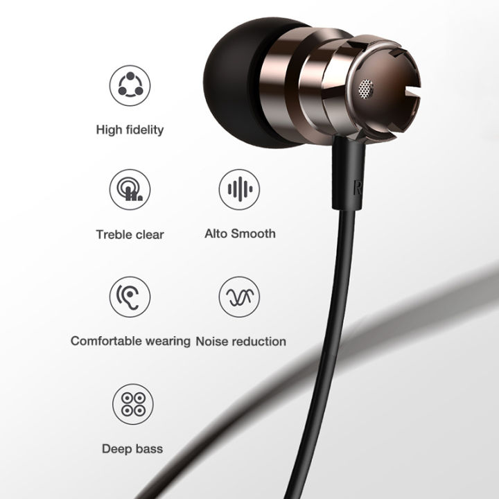 men>men Wired Earbuds, Metal Millimeter Microphone Headphones, Stereo ...