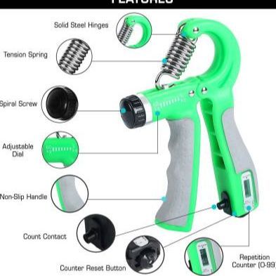 10-60Kg Adjustable Countable Hand Grip Strength Training Gripper with ...