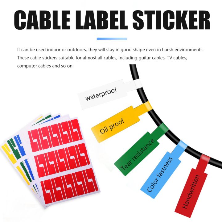 OUMERY 750Pcs Cable Label Sticker Waterproof Wire Network Electrical ...