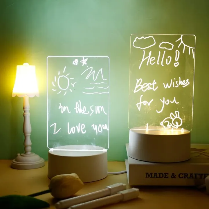 3D Creative Visualization Acrylic Light Writing Message Board for ...