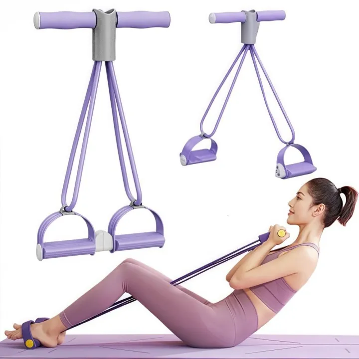 Upgraded Multi-Function Tension Rope 6/4 Tube Sit Up Exercise Resistance Bands with Handles ...