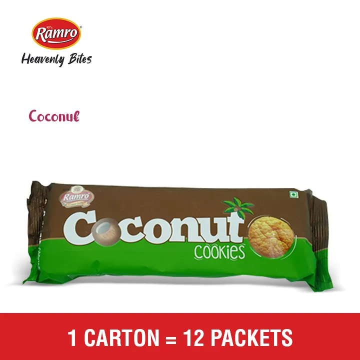 Ramro Coconut Cookies 75g X 12 Packets(1 Cartoon) | Daraz.com.np