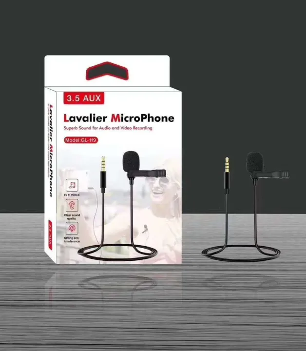 3.5 AUX Mini Lavalier Lapel Microphone Omnidirectional Mic With Clip On ...