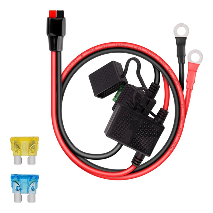 Dual Positive Negative ATC Style Fuse Holder 10AWG Wire With Ring ...