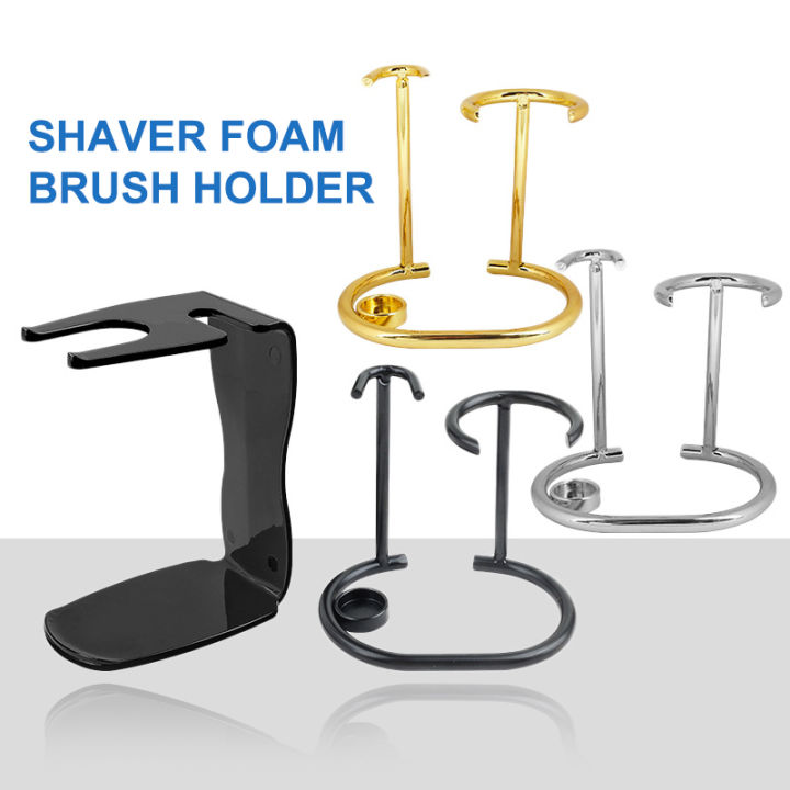 Metal Men Shaving Tool Holder Silver Compact Curved Shaving Brush ...
