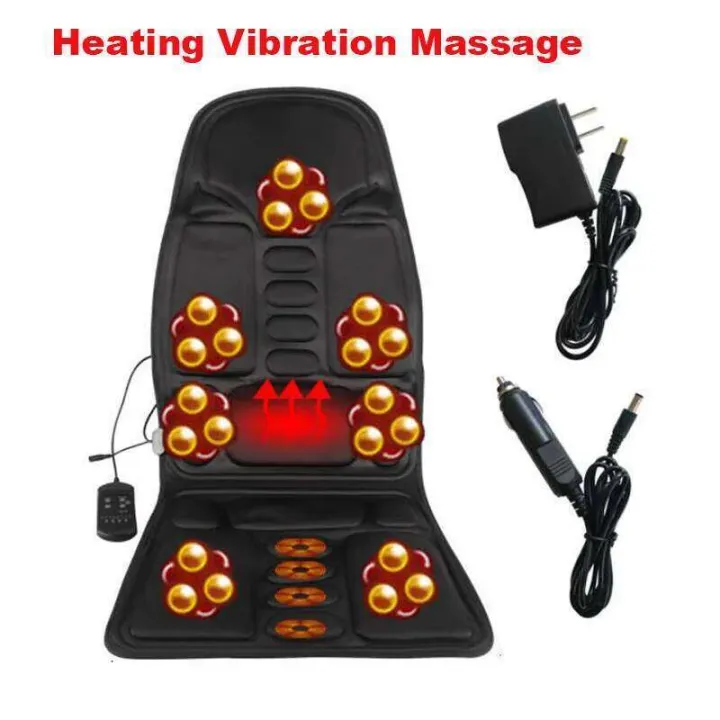 Car Home Office Full-Body Cushion Heat 7 Motors Vibrate Mattress Back ...