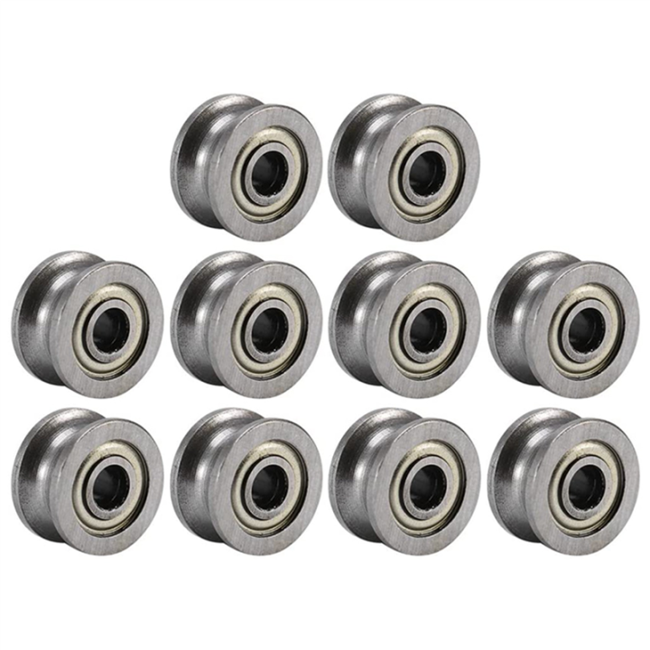 40Pcs U Groove Bearing U624ZZ Carbon Steel V Groove Ball Bearing Pulley ...