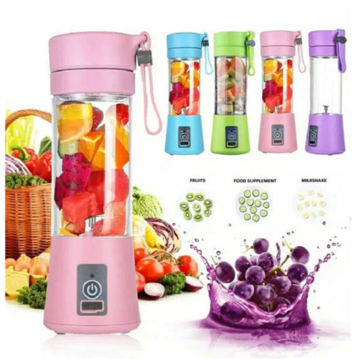 USB Rechargeable Fruit Mixer – Compact 6-Blade Personal Blender | Daraz ...