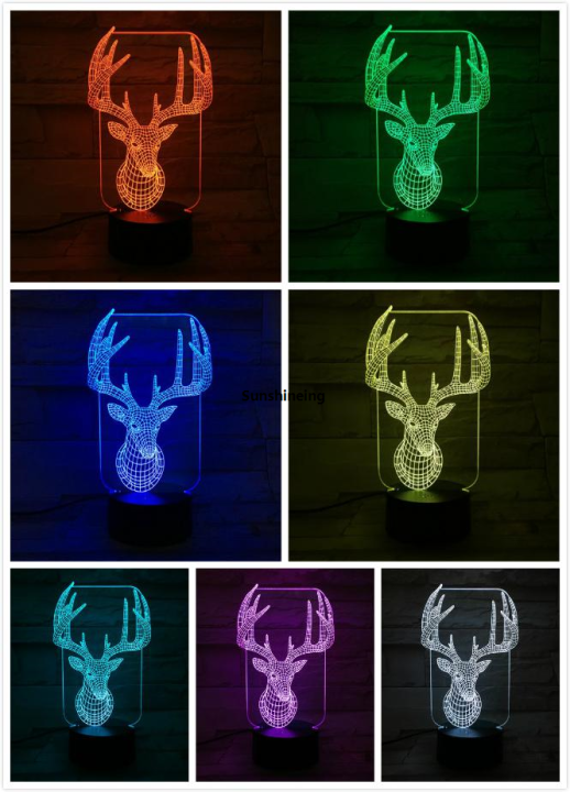 Elk Table Lamp Sika Kit Decorative Reindeer Sensor Touch Christmas Deer ...
