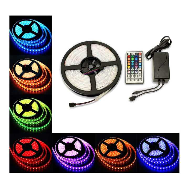 16.4 Ft (5M) Rgb Led Strip – Flexible 300 Leds Color Changing Rgb ...