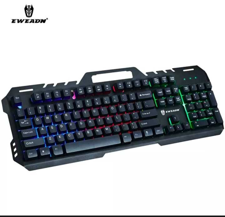 Eweadn GT5 Metal Rainbow Backlit Gaming Keyboard - Black | Daraz.com.np