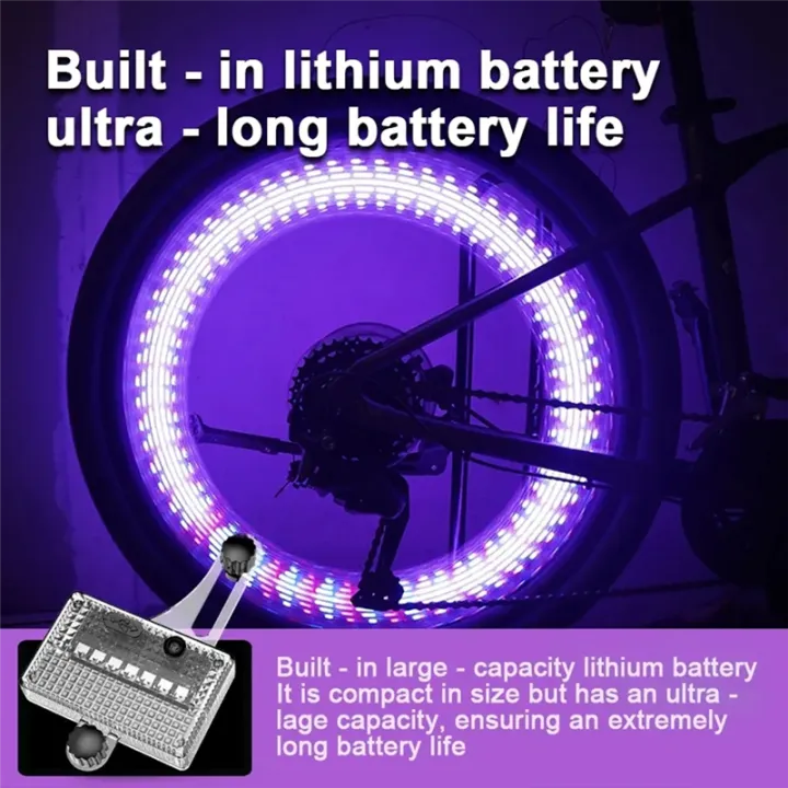Solar-Powered RGB Bicycle Spoke Lights, LED Bike Wheel Lights Tire ...