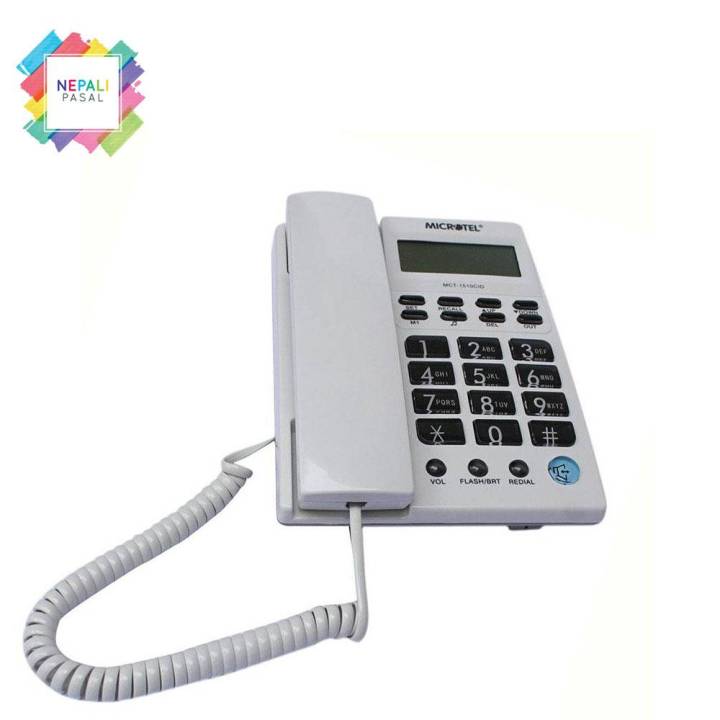 Microtel MCT-1510CID Caller ID Corded Telephone Set - White | Daraz.com.np