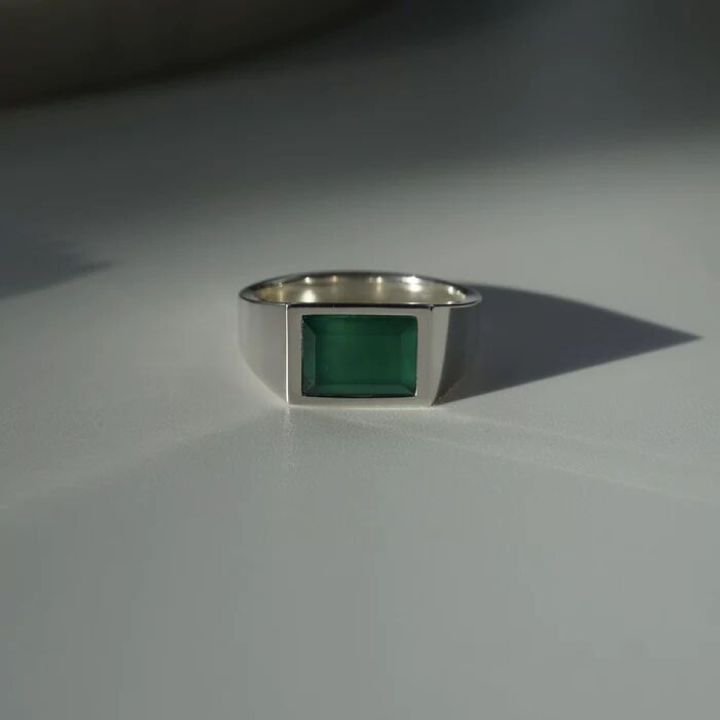 SILVER CONCEPT Pure Silver Green Onyx Ring For Men | Daraz.com.np