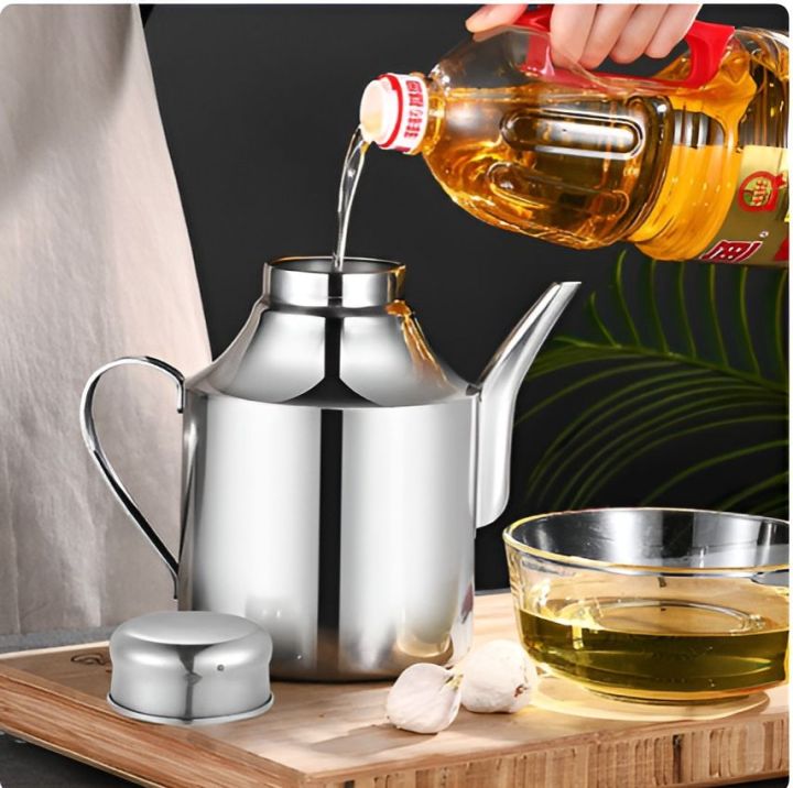 YARDWE Olive Oil Pourer Seasoning Bottle Olive Stainless Steel Vinegar ...