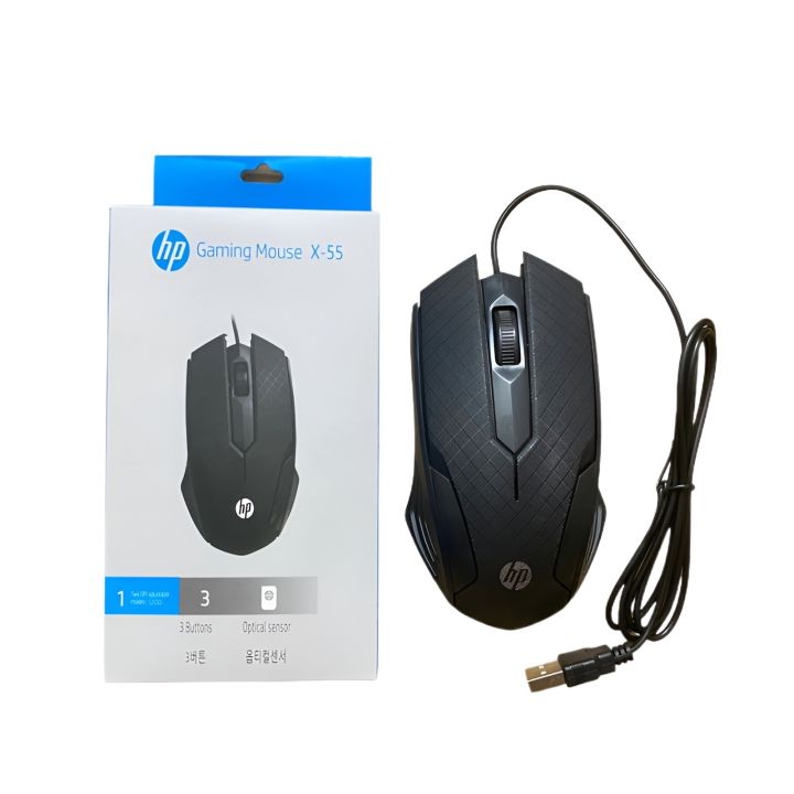 Hp Gaming Mouse X-55 | USB Mouse | Black | | Daraz.com.np