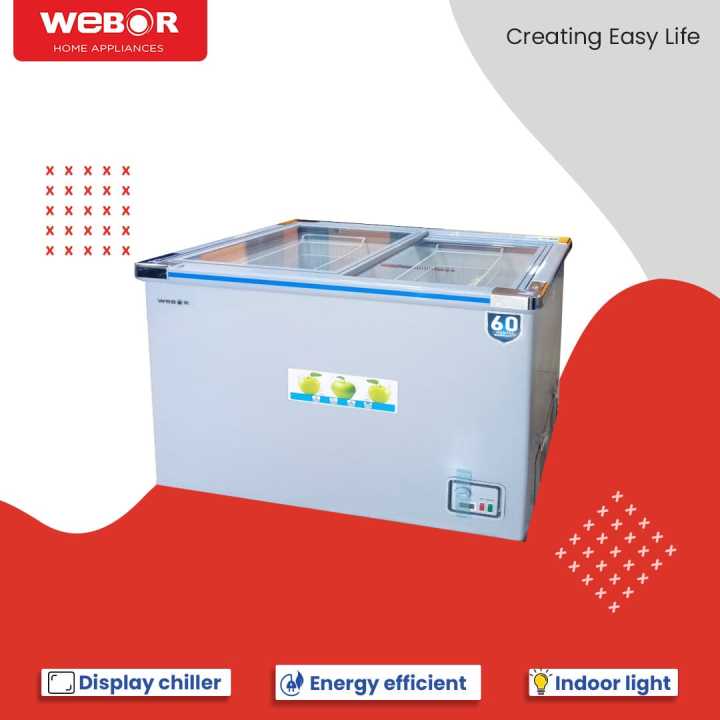 Webor Steel Edge Glasstop 368Ltr Chest Freezer | Daraz.com.np