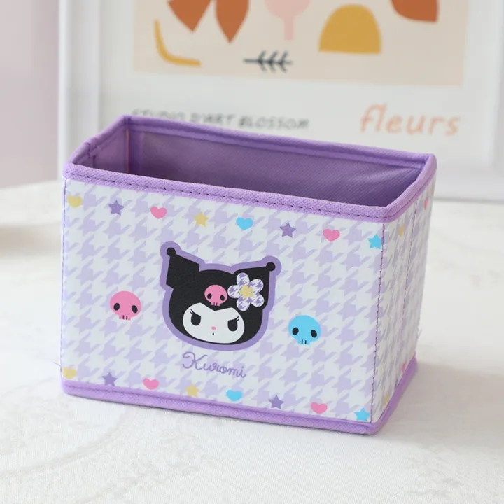 Multi-Use Sanrio Kuromi Storage Box PU Small Cartoon Basket Japanese ...