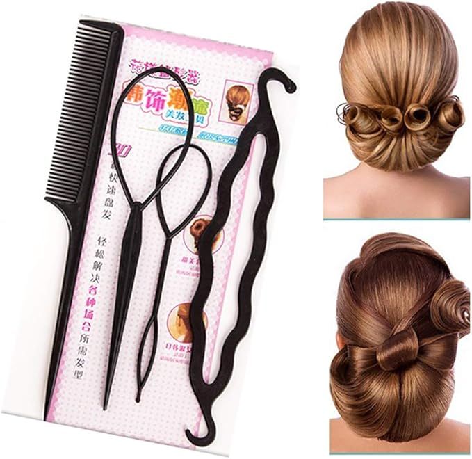 Professional Hair Styling Tool Kit – Multi-Functional Bun Maker Loop ...