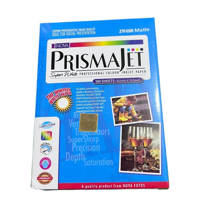 Photo Paper Nova Prismajet 4R 4'×6' (Matte Finished) 100 Sheets | Daraz ...