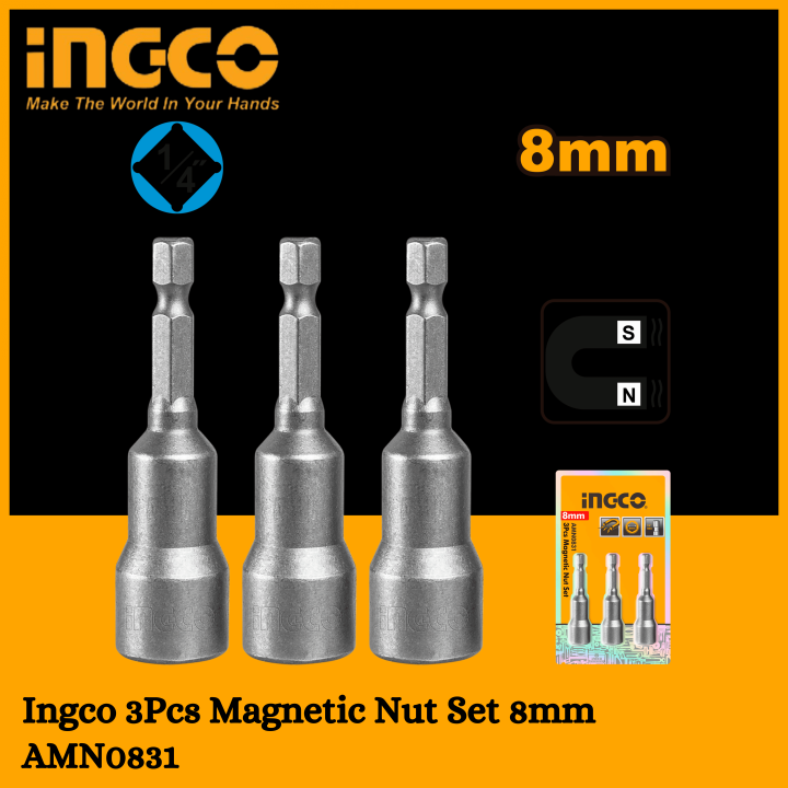 INGCO 3 Pcs impact magnetic nut set AMN0831 | Daraz.com.np
