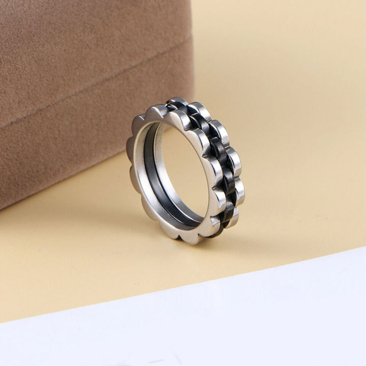 VaryGood Gear Cogs Pattern Stainless Finger Ring For Men | Daraz.com.np