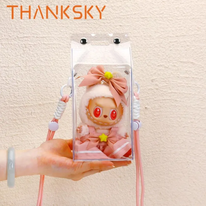 Dolls Protector Pouch With Keychain Clear Outdoor Doll Bag Labubu ...