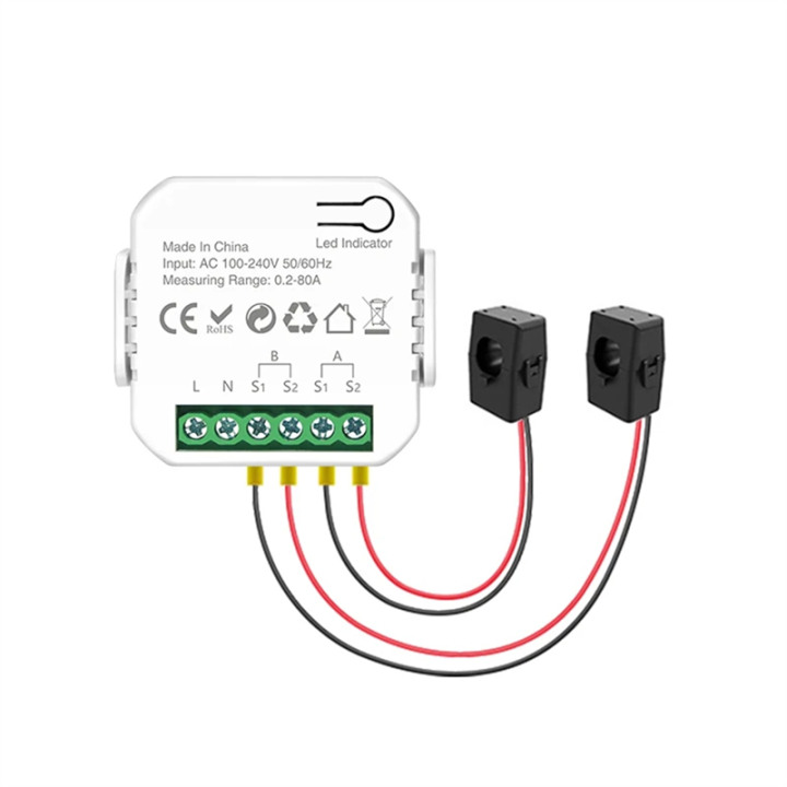 Nullmul Tuya Wifi Smart Power Meter with Current Transformer Clamp 2 ...