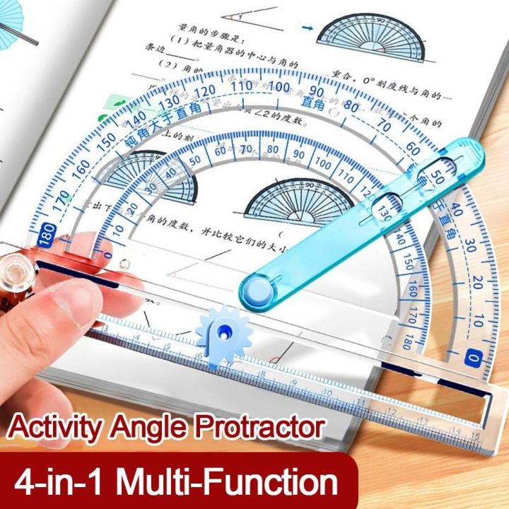 Fashion Plastic Bevel Protractor Multi-Function Draw Circle Tool ...
