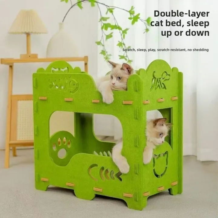 Japanese Style All-in-one Cat House Multi-layer With Holes Cat Climbing ...