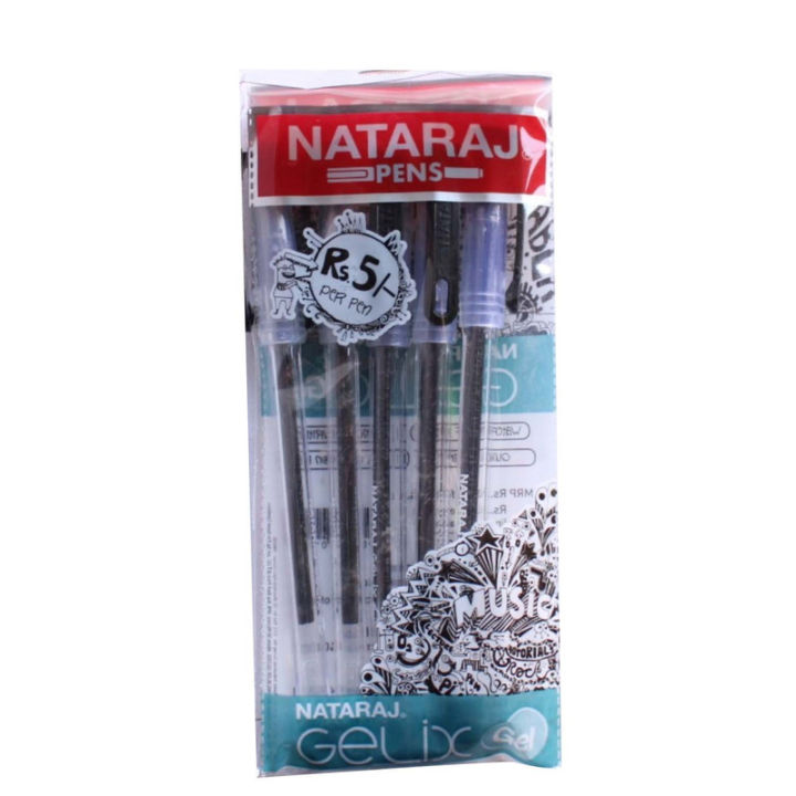 Natraj Gel Pen Black 5 Pcs | Daraz.com.np
