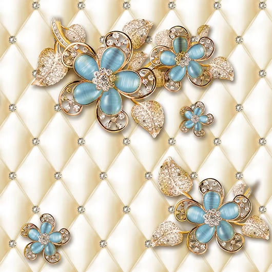 3D Shinning Royal Flower Design Pvc Coated wallpaper For Decoration ...