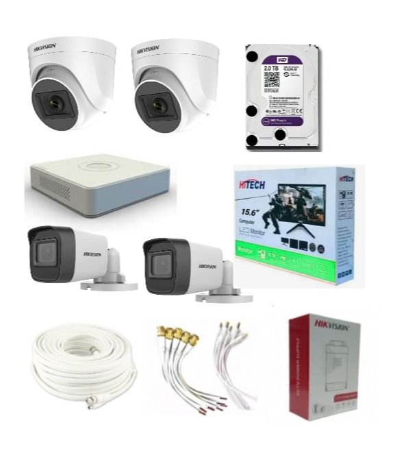 Hikvision 4 Channel HD CCTV Package with DVR,2 TB Seagate Hard Disk ...