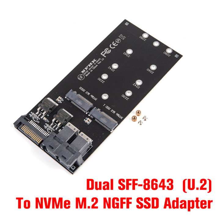 Dual SFF-8643 U.2 To NVMe M.2 NGFF SSD Adapter SSD Card Adapter For ...