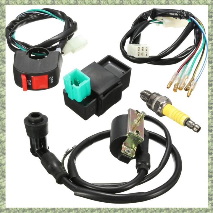 Ktteay Wiring Kill Switch Coil CDI Plug For 110cc 125cc 140cc Pit Bike ...