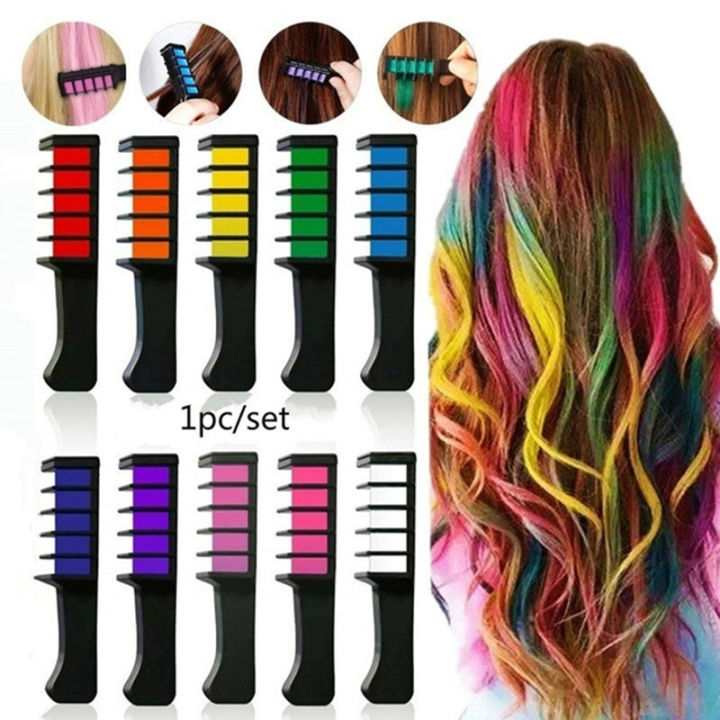 10 Colors Disposable Temporary Dye Stick Hair Dye Comb Hair Dye Hair ...