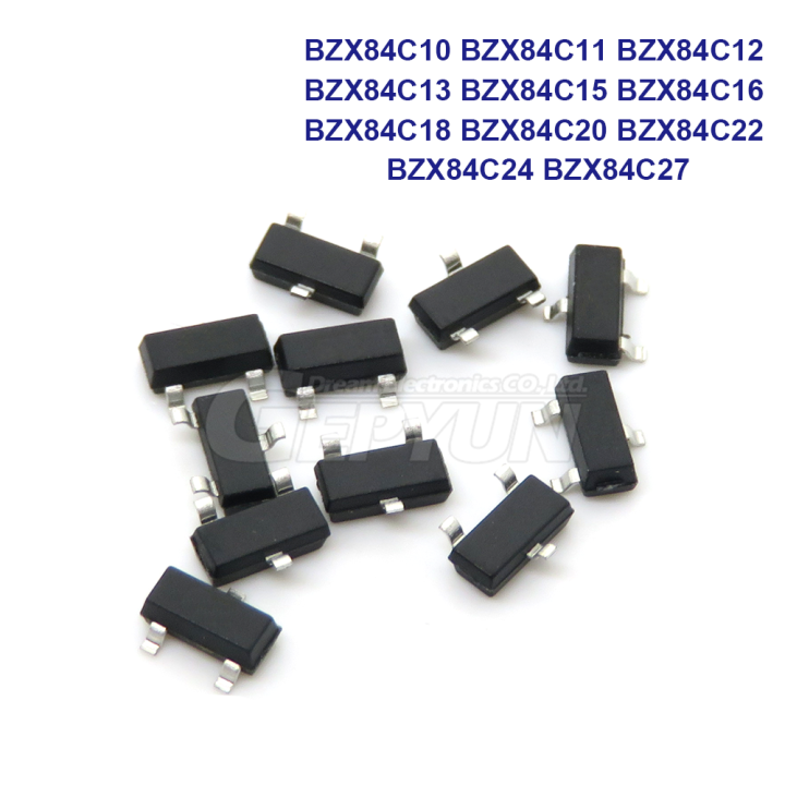 100pcs BZX84C10 BZX84C11 BZX84C12 BZX84C13 BZX84C15 BZX84C16 BZX84C18 ...