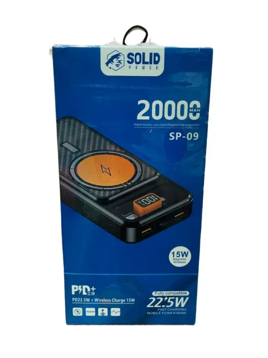 Solid Power Powerbank 20000mah SP-09, QC 3.0 PD 22.5W Fast wireless ...