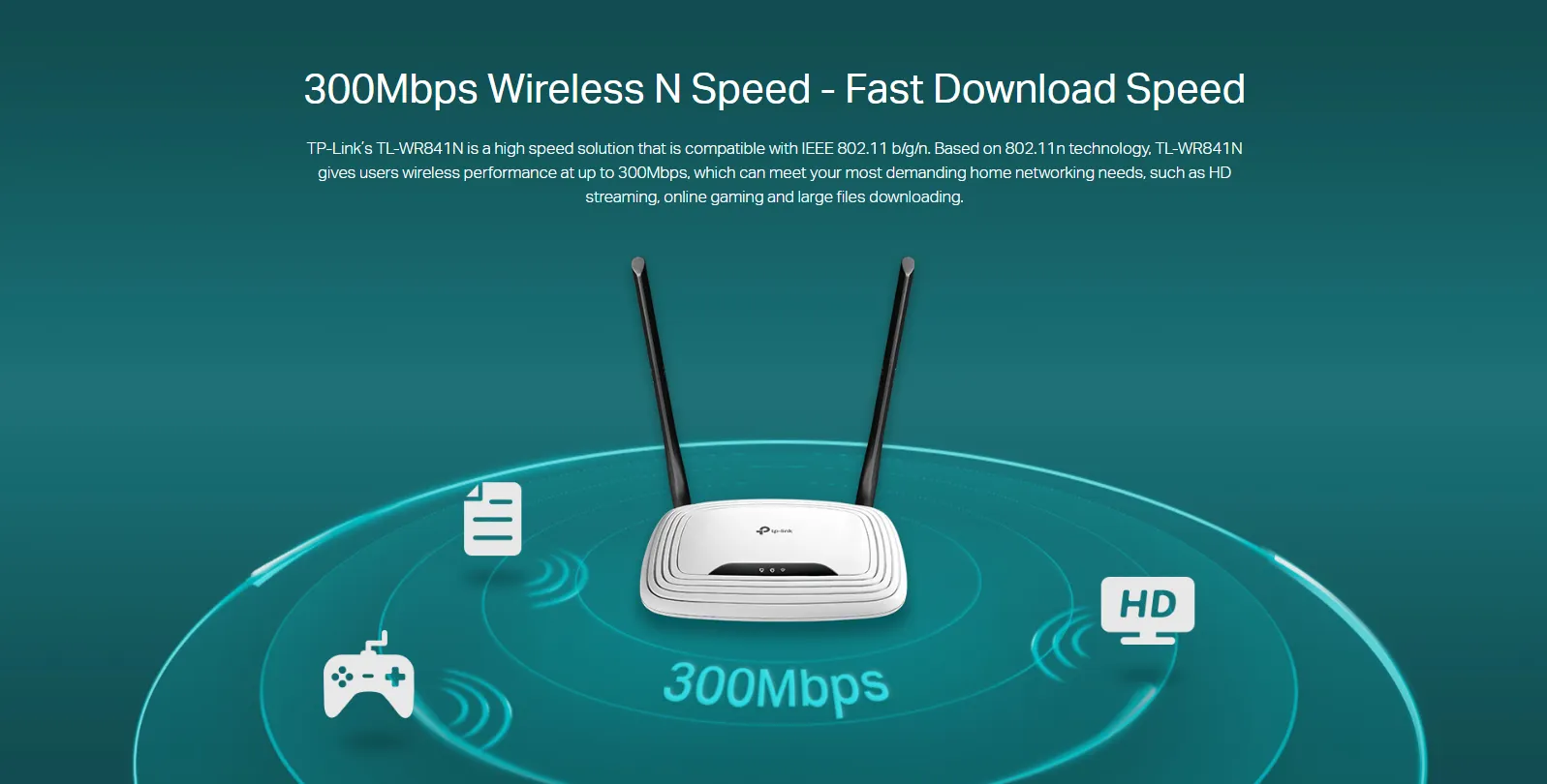 TP-Link TL-WR841N Double Antenna Wireless N Router 300Mbps Wireless ...