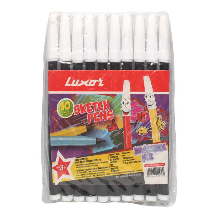 Luxor Sketch Pens Black Color 10 Pcs Set | Daraz.com.np