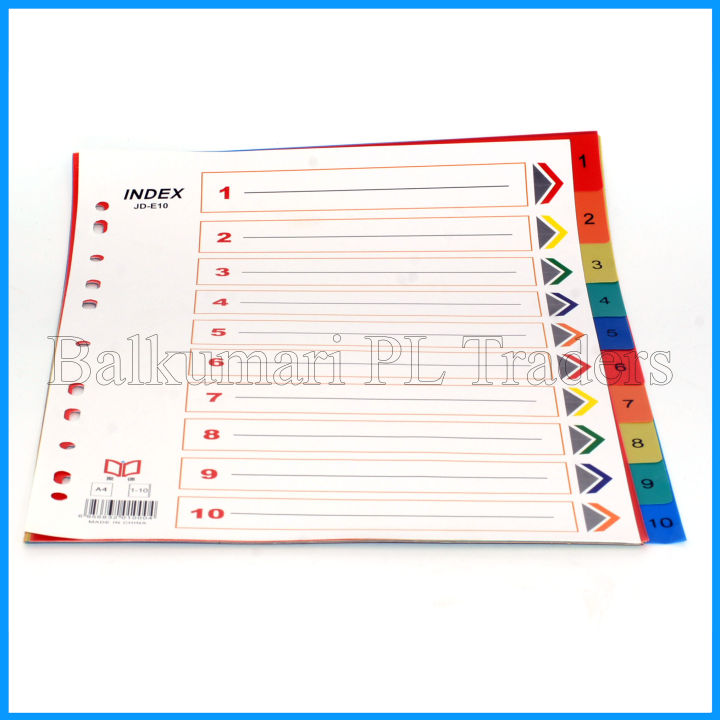 A4 File Index Separator / Divider Pack | Daraz.com.np