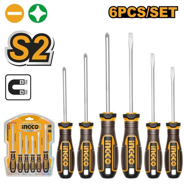 INGCO New 6 Pcs Screwdriver Set HKSDS0628 | Daraz.com.np