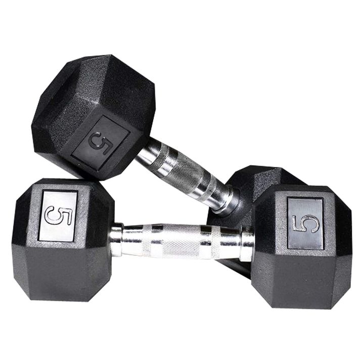 5 kg X 2 Pieces Hexa Rubber Coated Dumbbell For Men/Women By Perfect ...